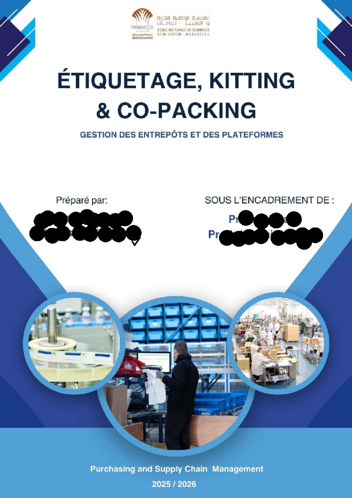 Rapport sur l'Étiquetage, Kitting et Co-packing en Logistique - Studocu