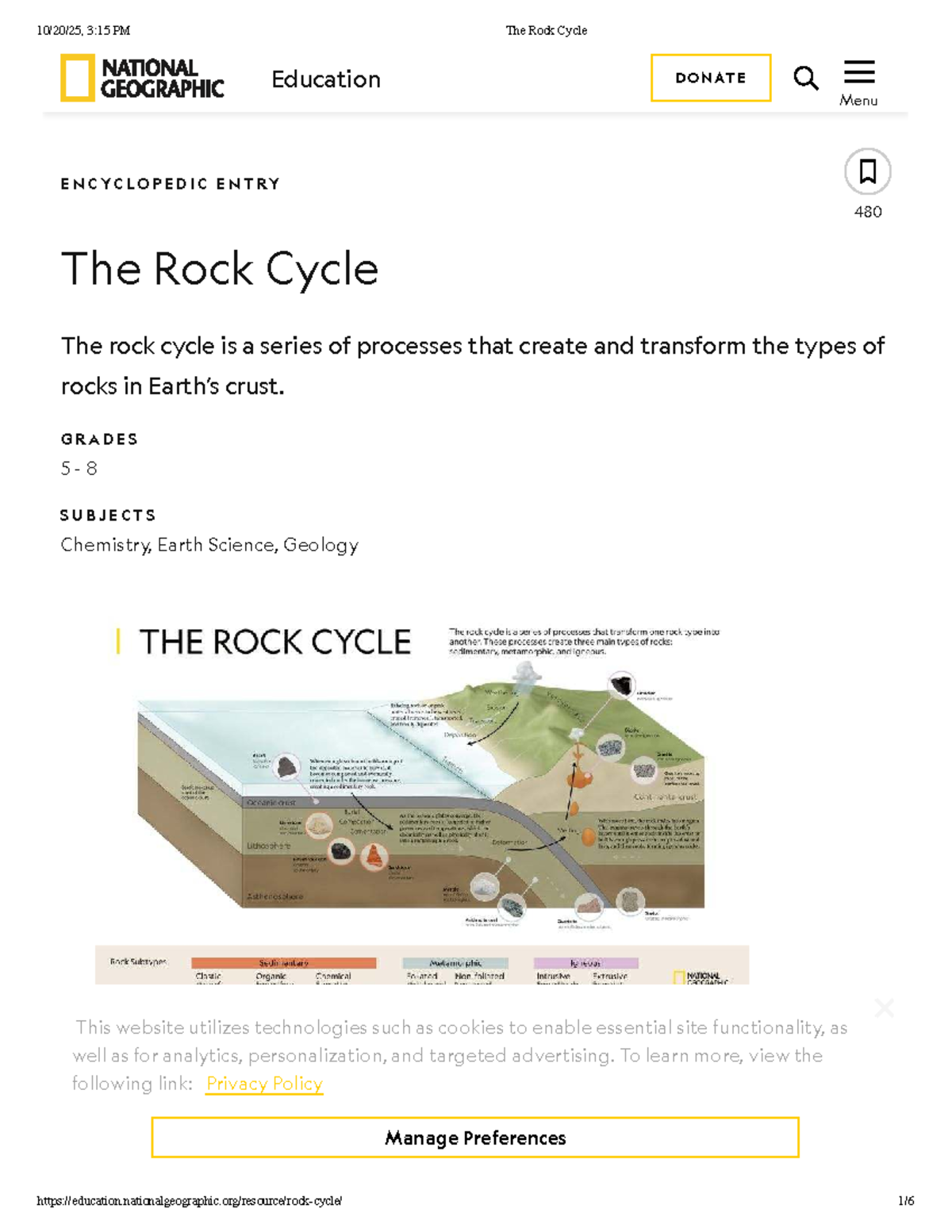 3:15 PM The Rock Cycle - Practice Material for Earth Science 480 - Studocu