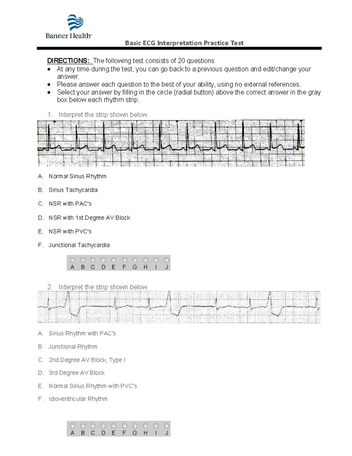 Basic ECG Interpretation Practice Test (Course Code: 7953) - Studocu