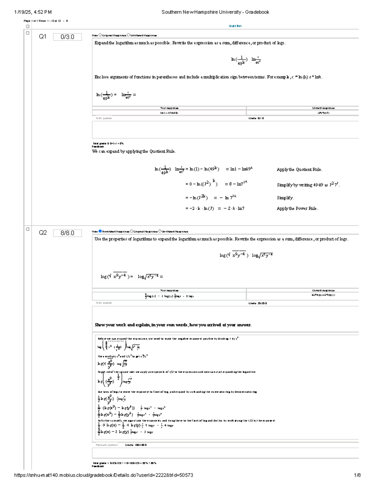 Mat140 Problem Set for Module 3: Logarithmic Functions - Studocu