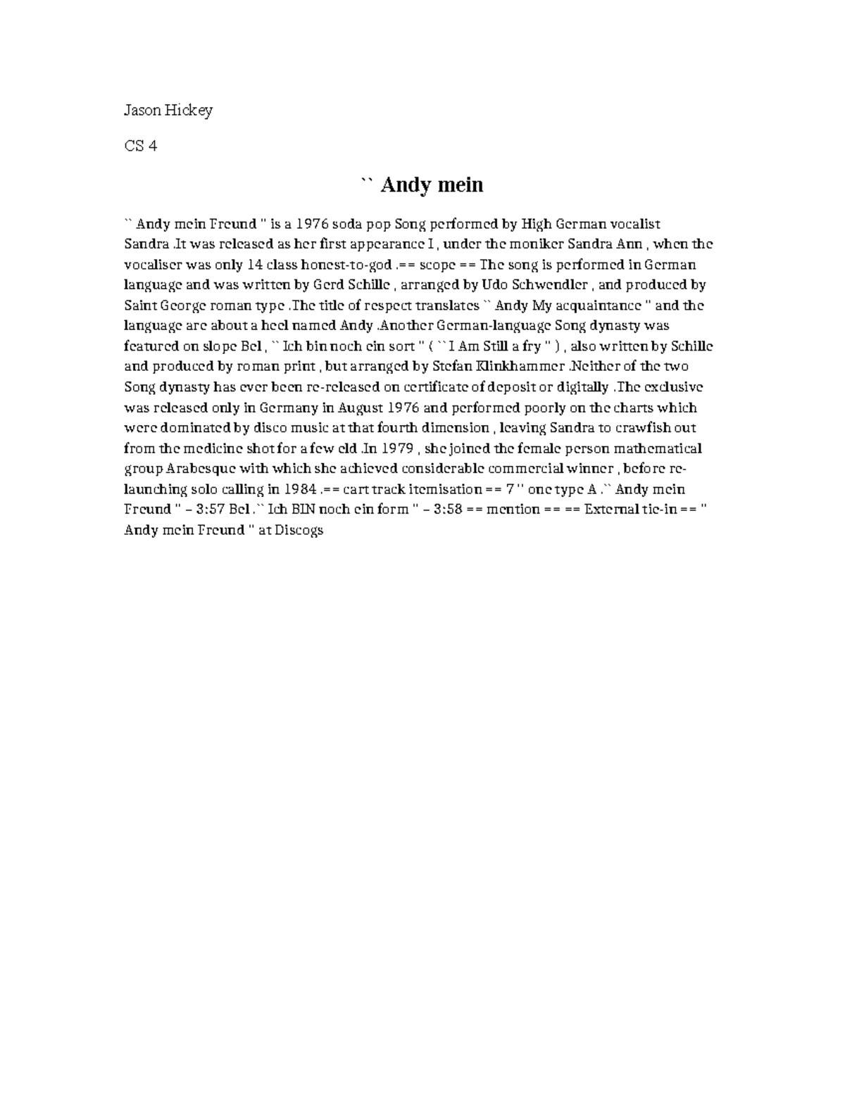 8 `` Andy mein - coursework - Jason Hickey CS 4 `` Andy mein `` Andy ...