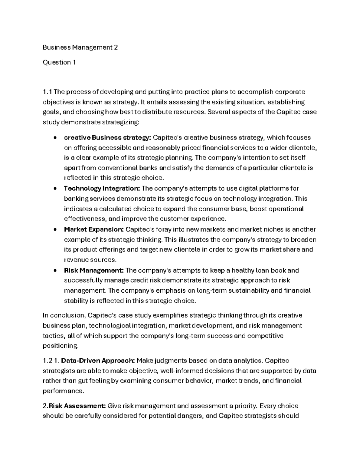 Business Management 2 - this is formative assignment - Business ...