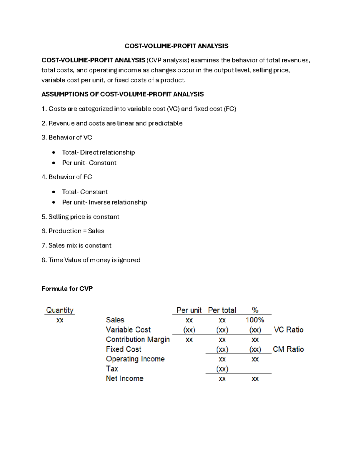 MS2-COST VOLUME PROFIT ANALYSIS.pdf - COST-VOLUME-PROFIT ANALYSIS COST ...