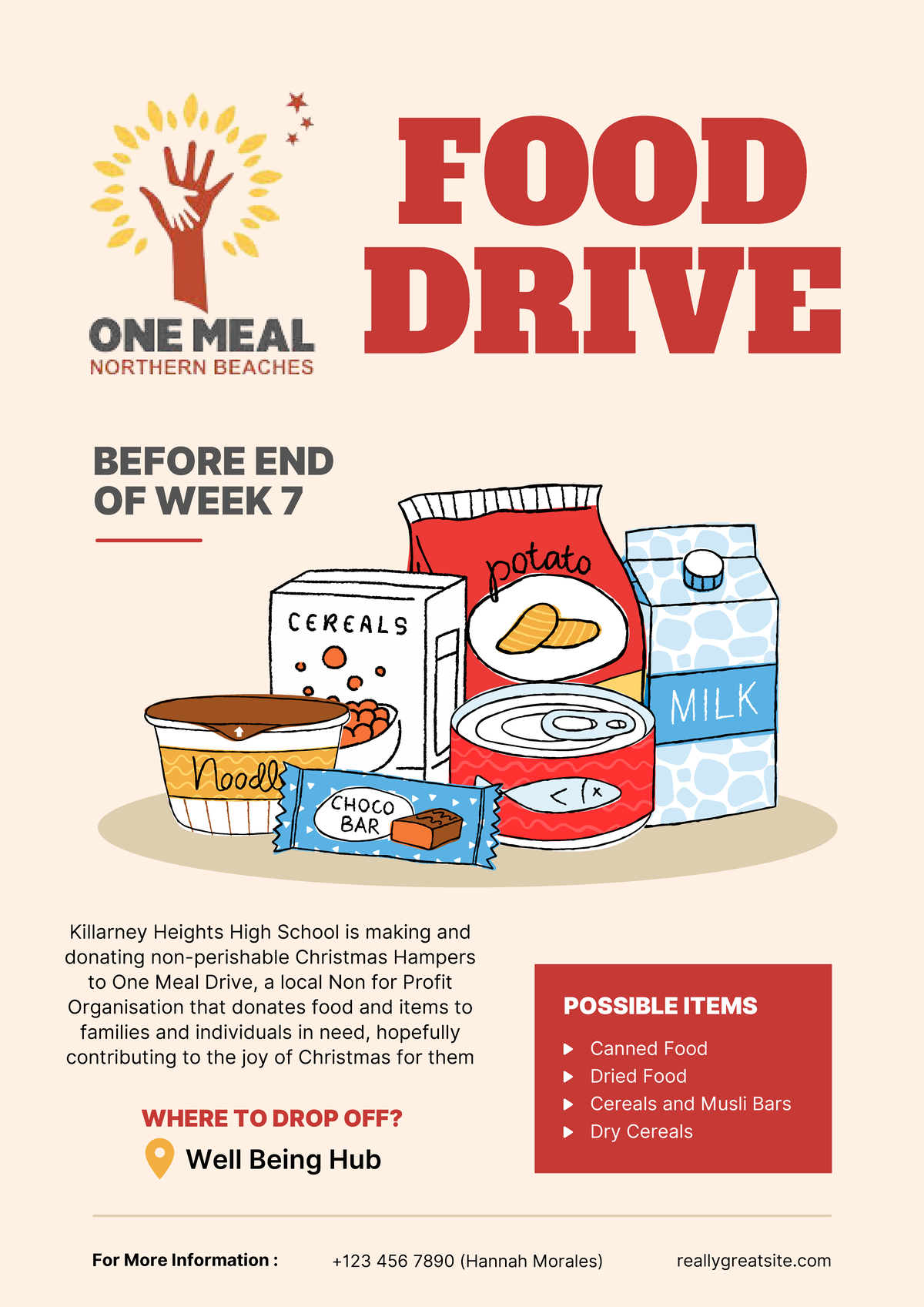 Poster example for food shelter - FOOD DRIVE Cereals and Musli Bars ...