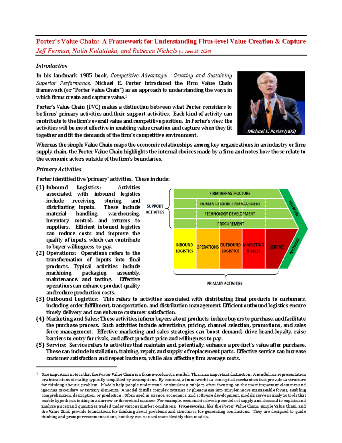 Porter's Value Chain (PVC): Framework for Value Creation & Capture ...