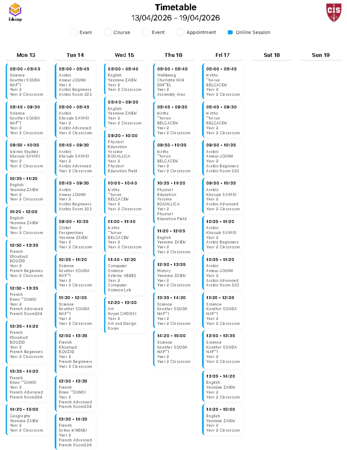 Year 9 Timetable for Online Sessions: Mon 13 - Fri 17 - Studocu
