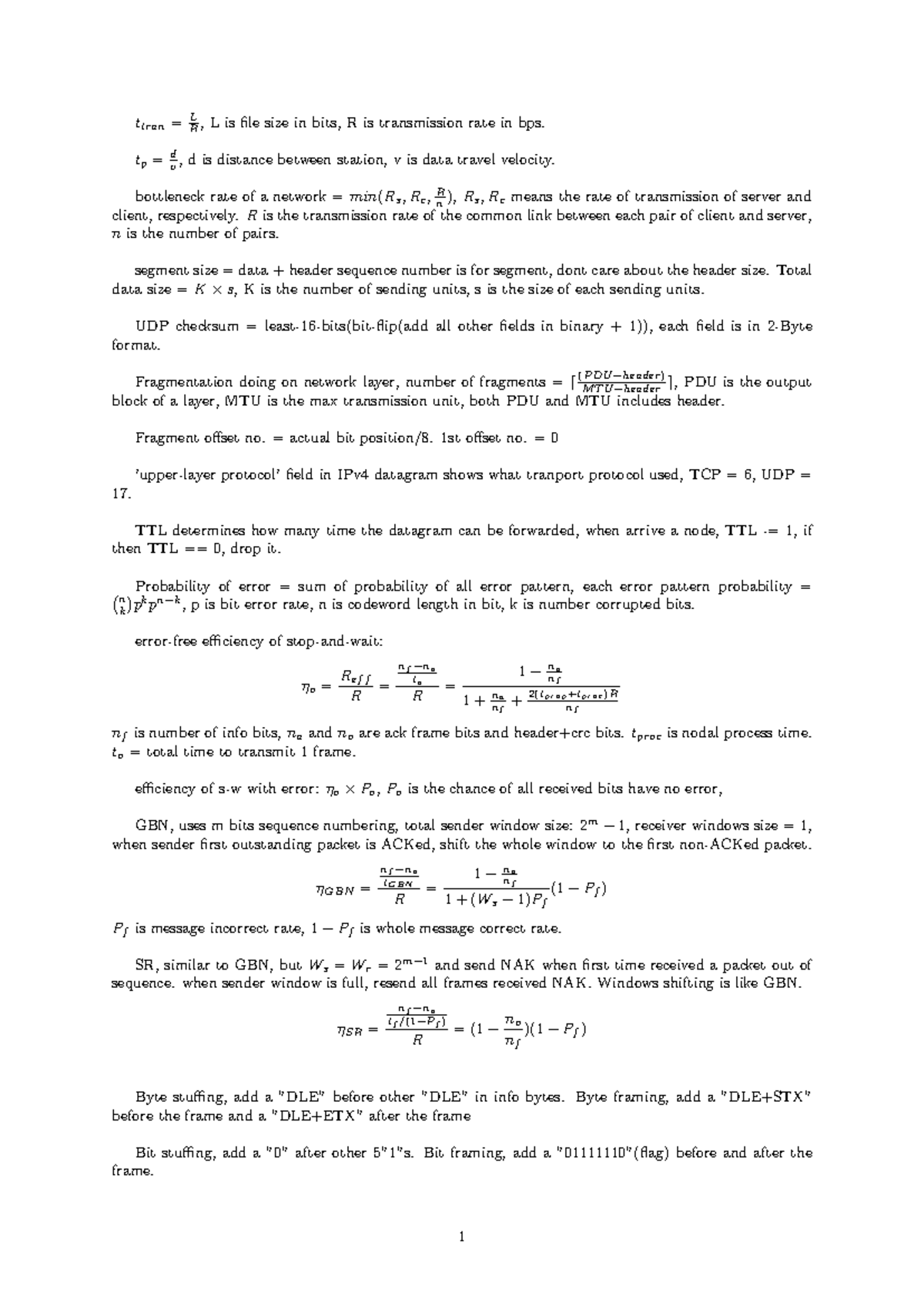CS101: Network Protocols Cheat Sheet for Final Exam - Studocu