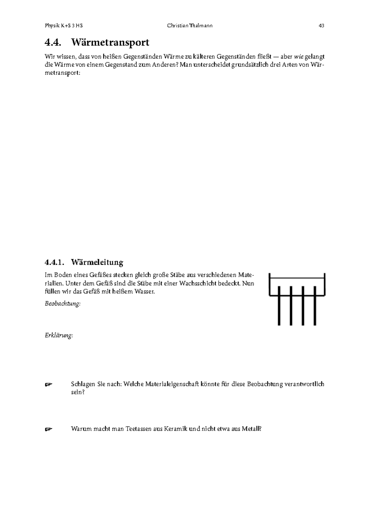 Physik 3 HS: Skript zu Wärmetransport und Wärmeübertragung - Studocu
