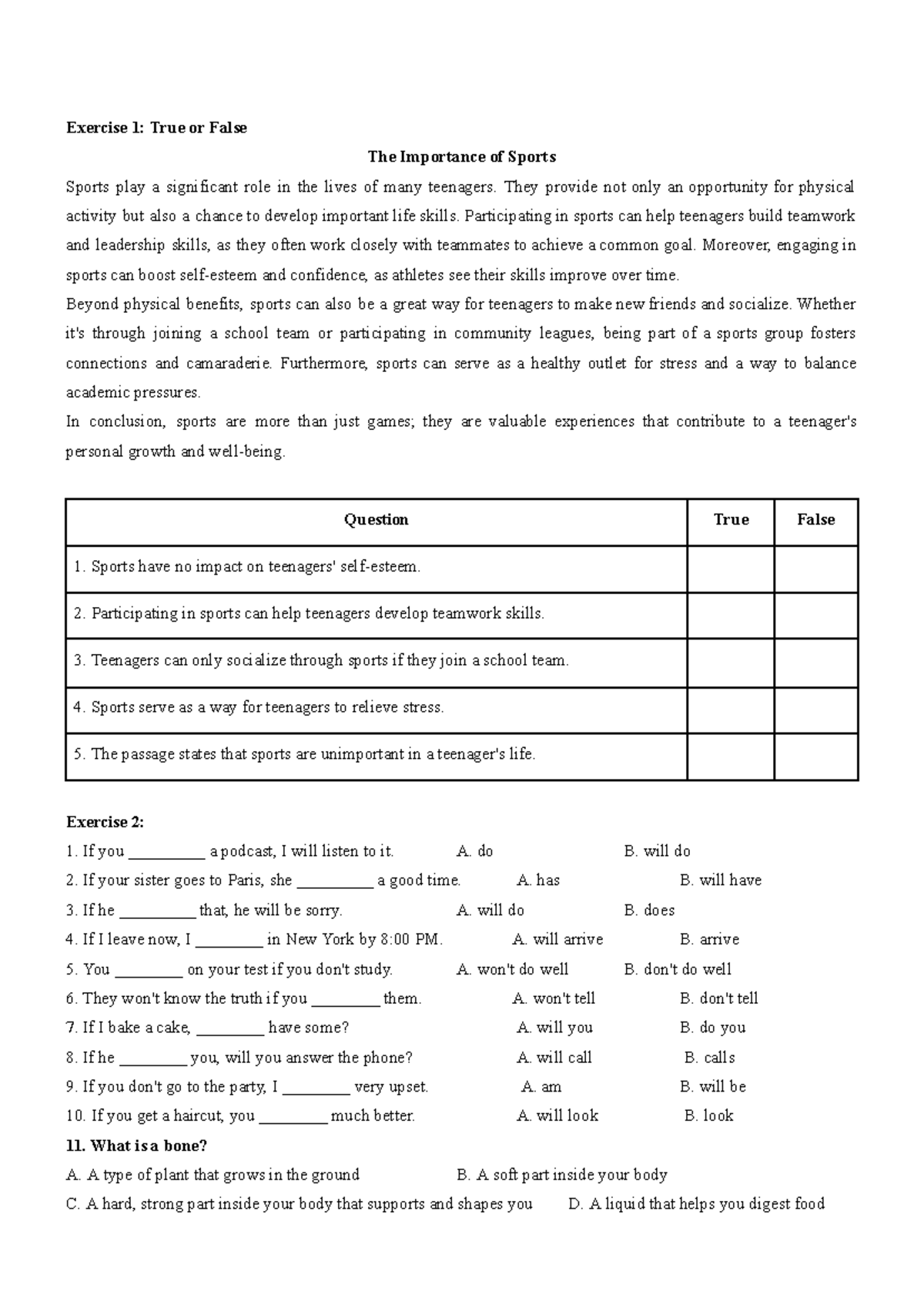 Unit 3 - Practice Listening Test (IN) - Exercise 1: True or False The ...