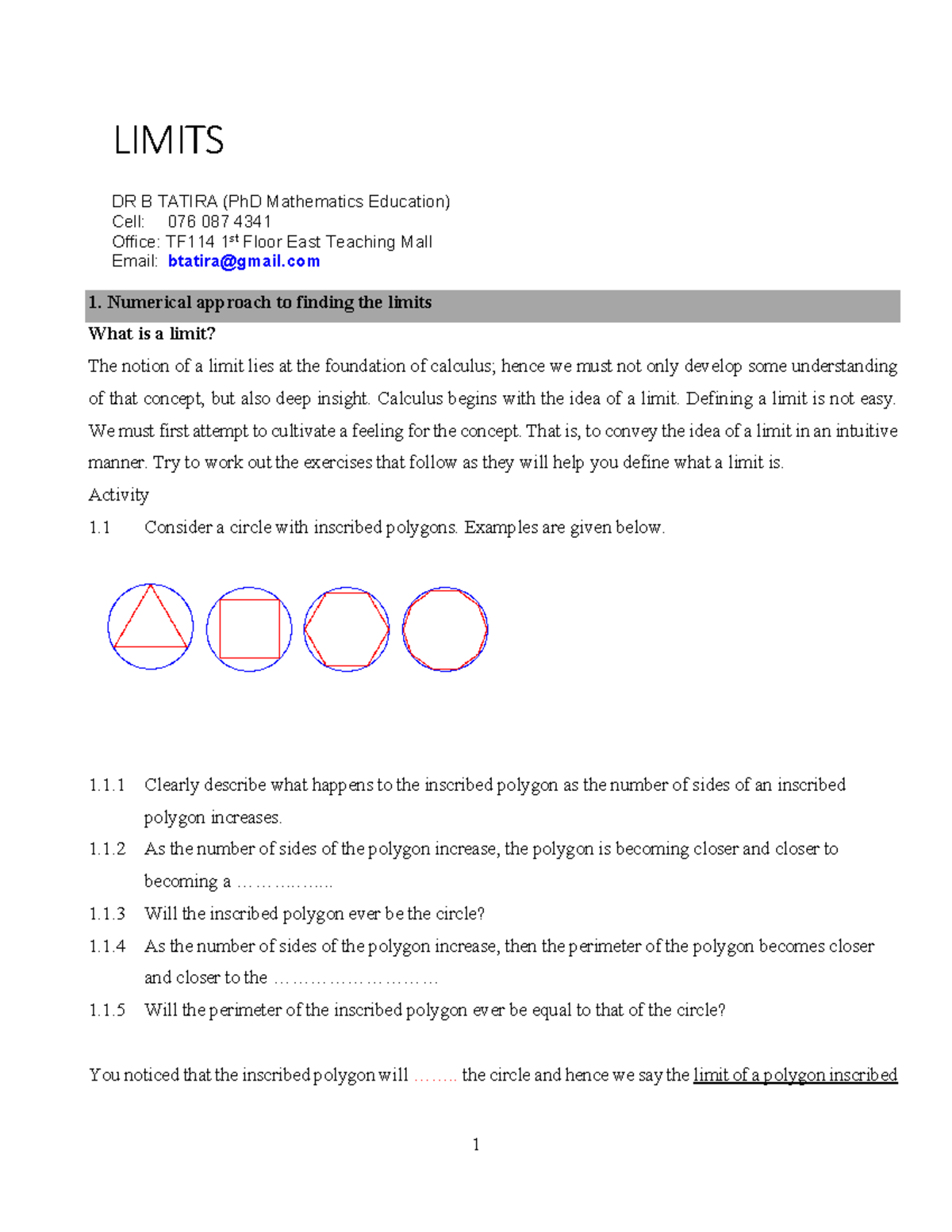 Limits Notes: Understanding Key Concepts for Calculus 2024 - Studocu