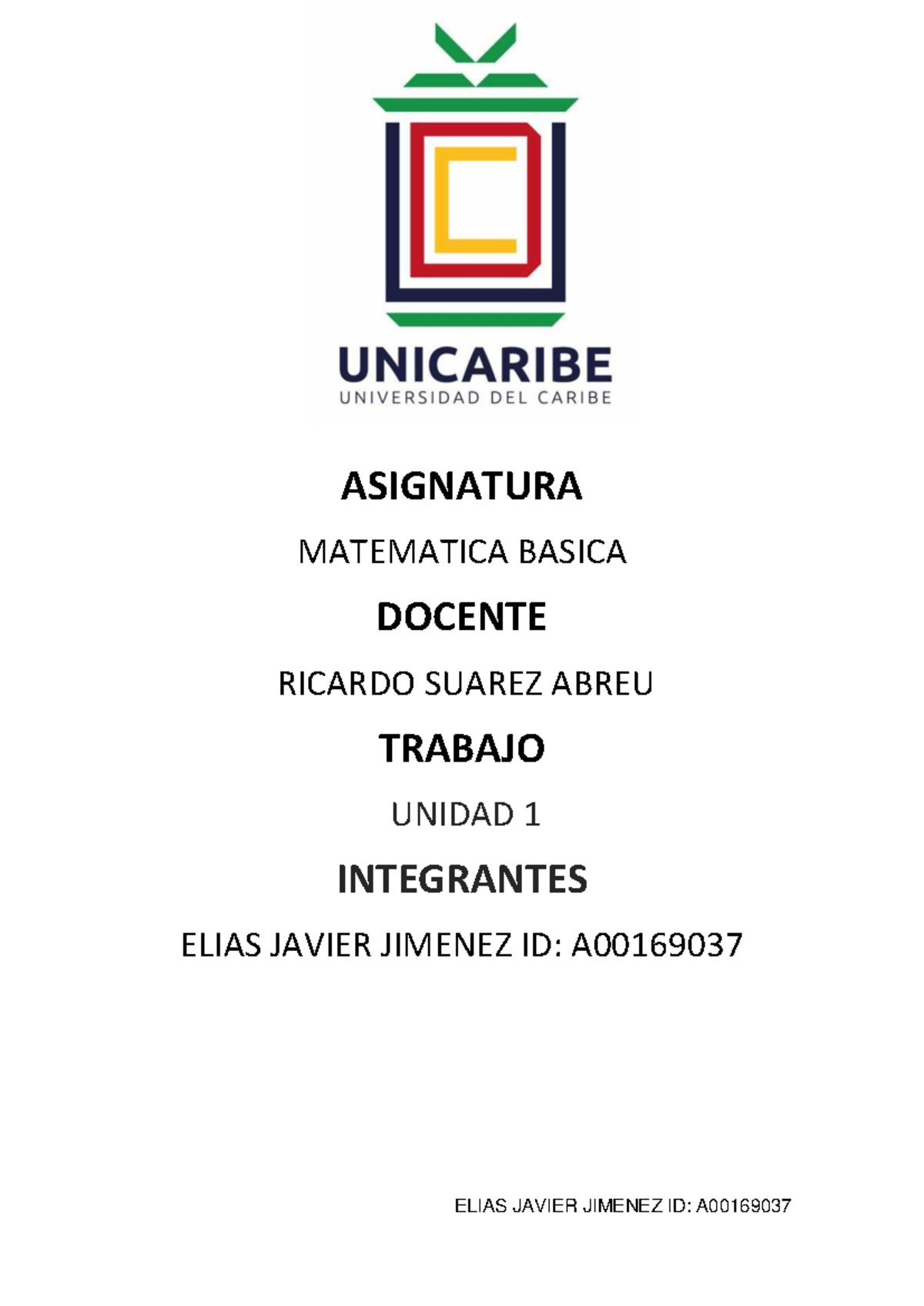 Matemática Básica - Actividad 1 Unidad 2 - Elias Jimenez - Studocu