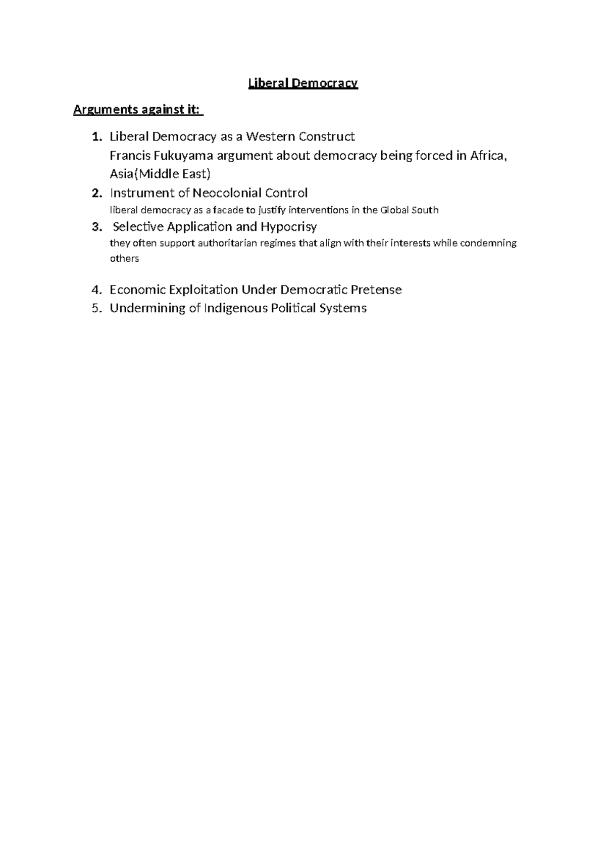 Liberal Democracy Debate: Critiques and Counterarguments - Studocu