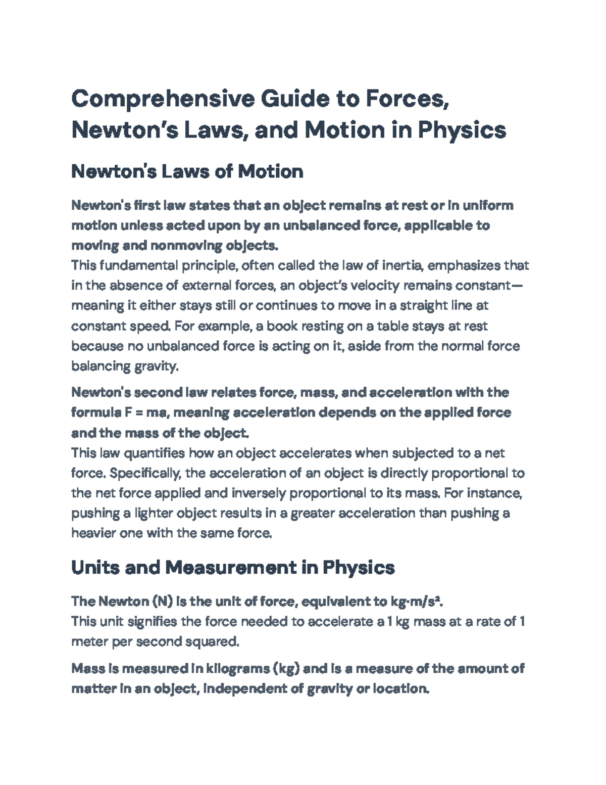 Comprehensive Guide to Newton's Laws & Motion in Physics 32AA8888 - Studocu