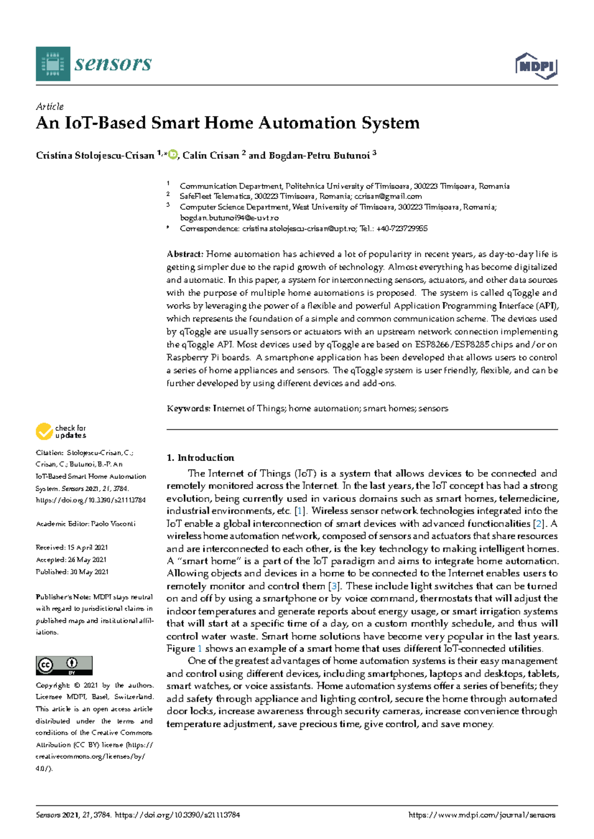Case Study on IoT-Based Smart Home Automation System (IOT 2021) - Studocu