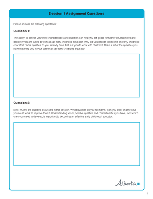 Session 05-Assignment - Session 5 Assignment Questions 1 Choose one of the following aspects of ...