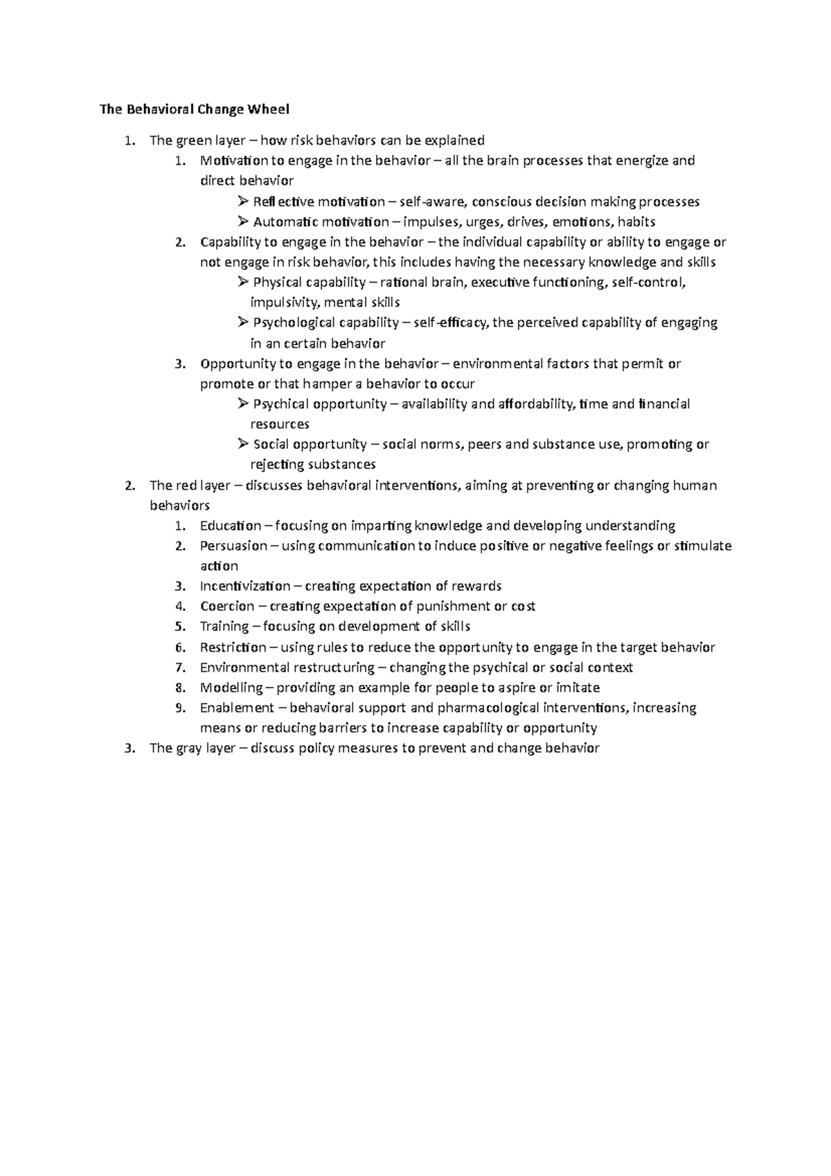 The Behavioral Change Wheel - Risk behaviour and addiction in ...