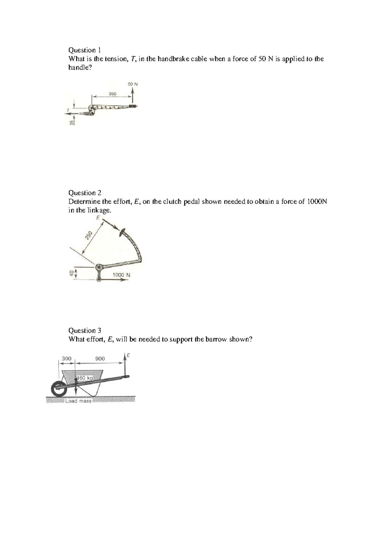 Mechanics Quiz: Moments & Forces Analysis Questions - Studocu