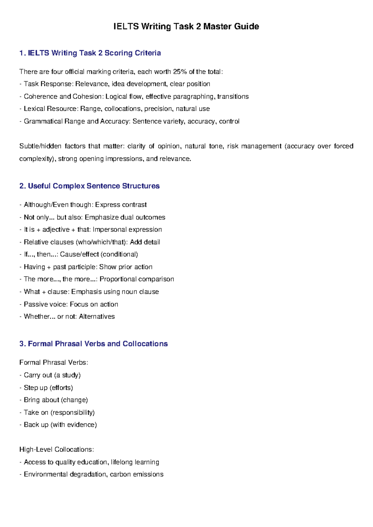 IELTS Writing Task 2 Master Guide: Scoring & Structure Tips - Studocu
