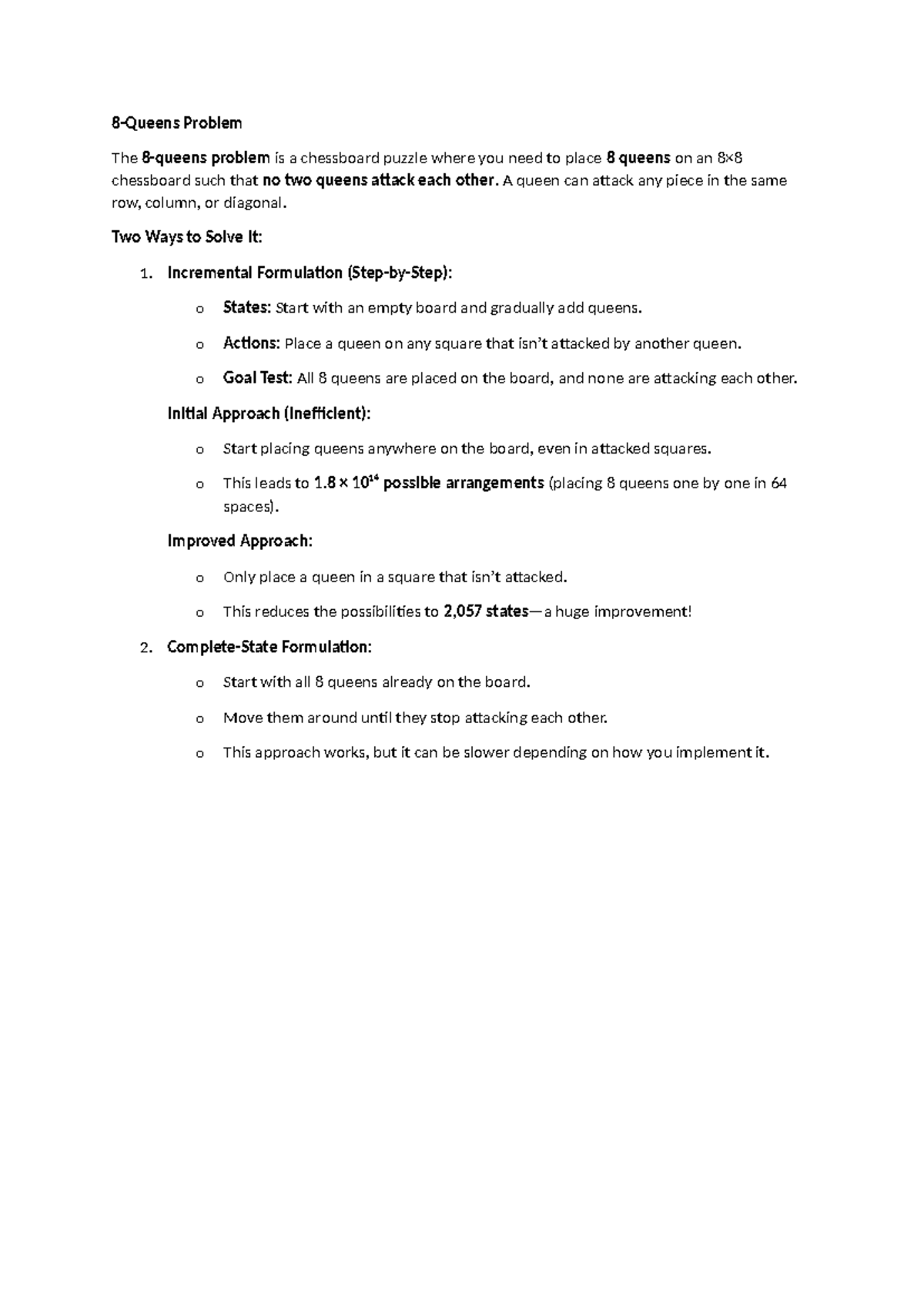 8 Queens Problem: Strategies for Non-Attacking Placement Solutions ...