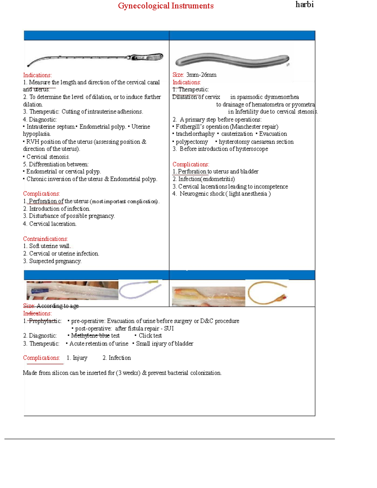 Gynecological Instruments: Uterine Sound & Dilators Overview - Studocu