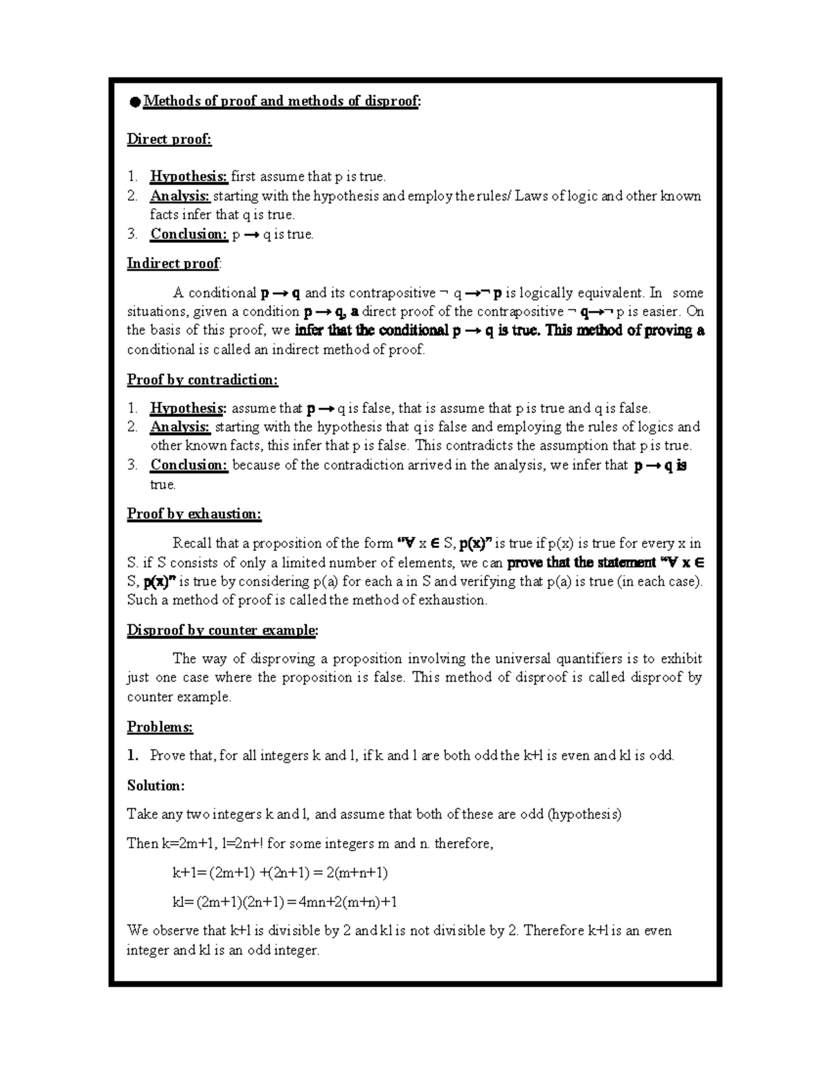 Advanced Time Series Analysis Notes: Proof Methods Explained - Studocu