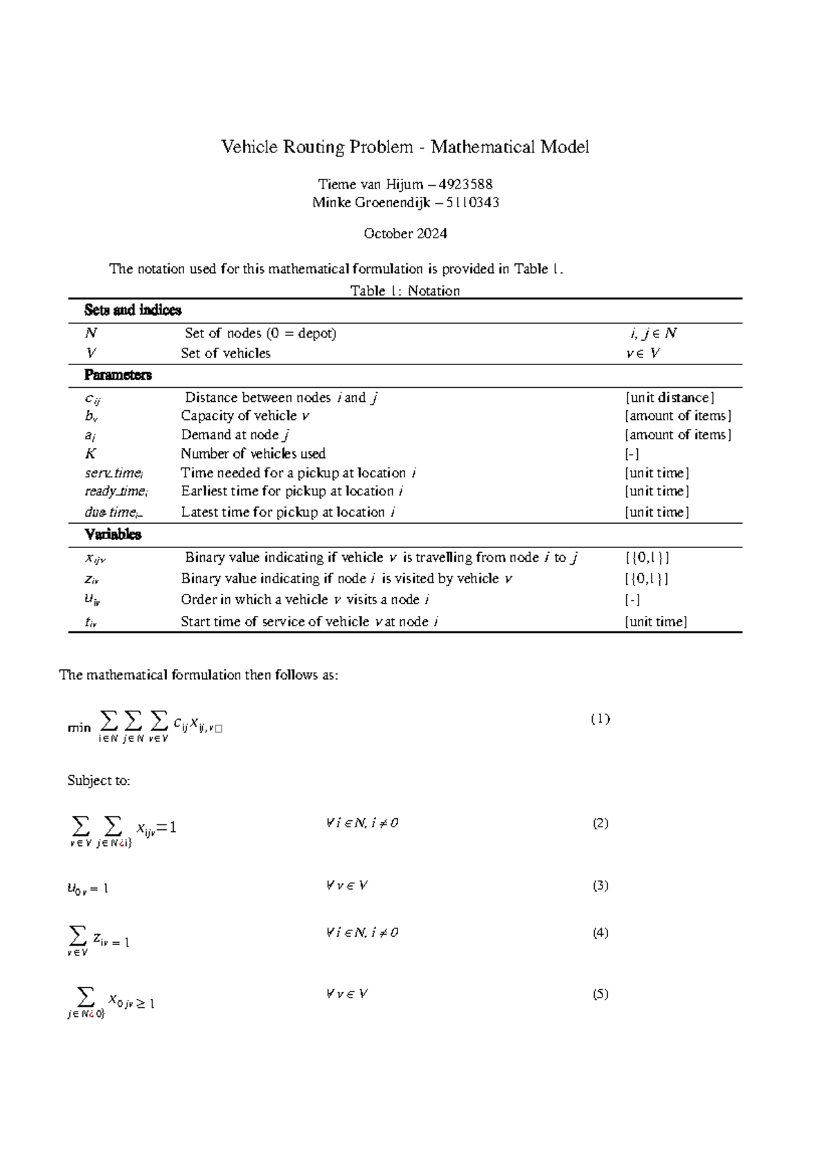 Mathematical Model of Vehicle Routing Problem (VRP) - Group 3 ...