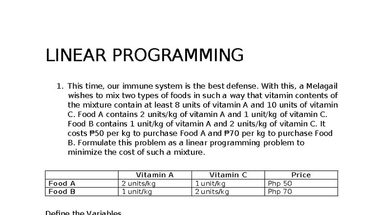 Linear Programming (LP) Test Bank for Optimization Problems - Studocu