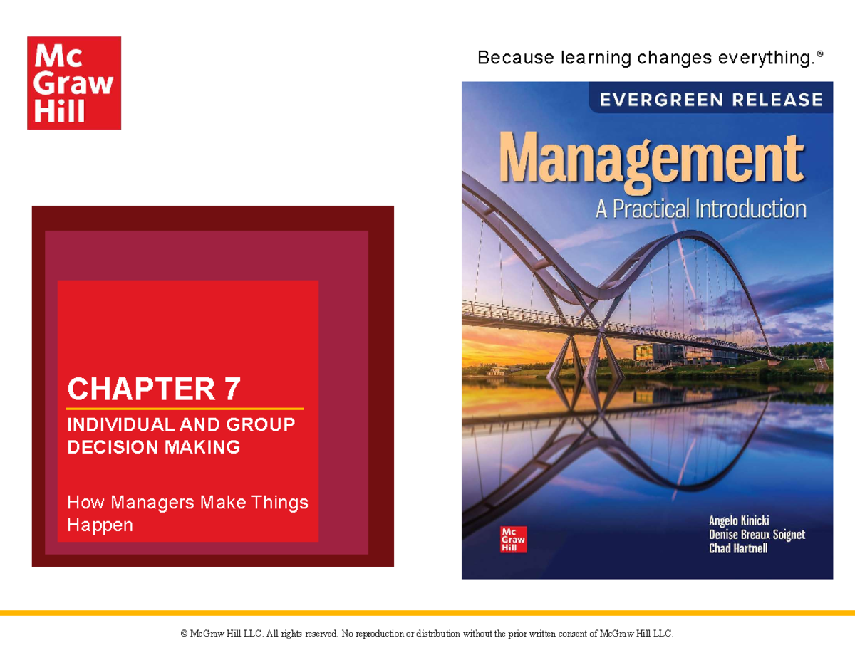 MGT 2010 Chapter 7 Lecture: Individual & Group Decision Making - Studocu