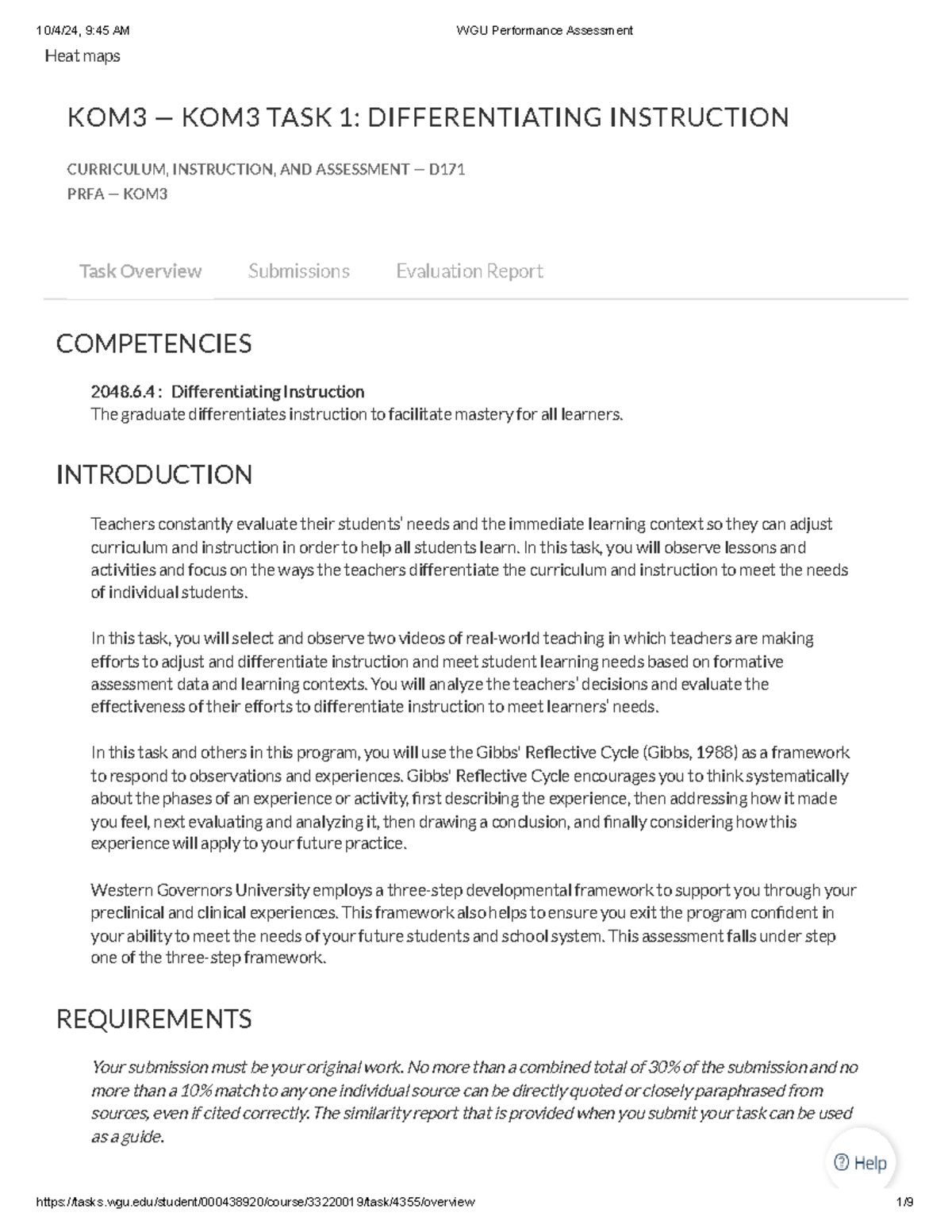 KOM3 Task 1: Differentiating Instruction and Observations Guide - Studocu