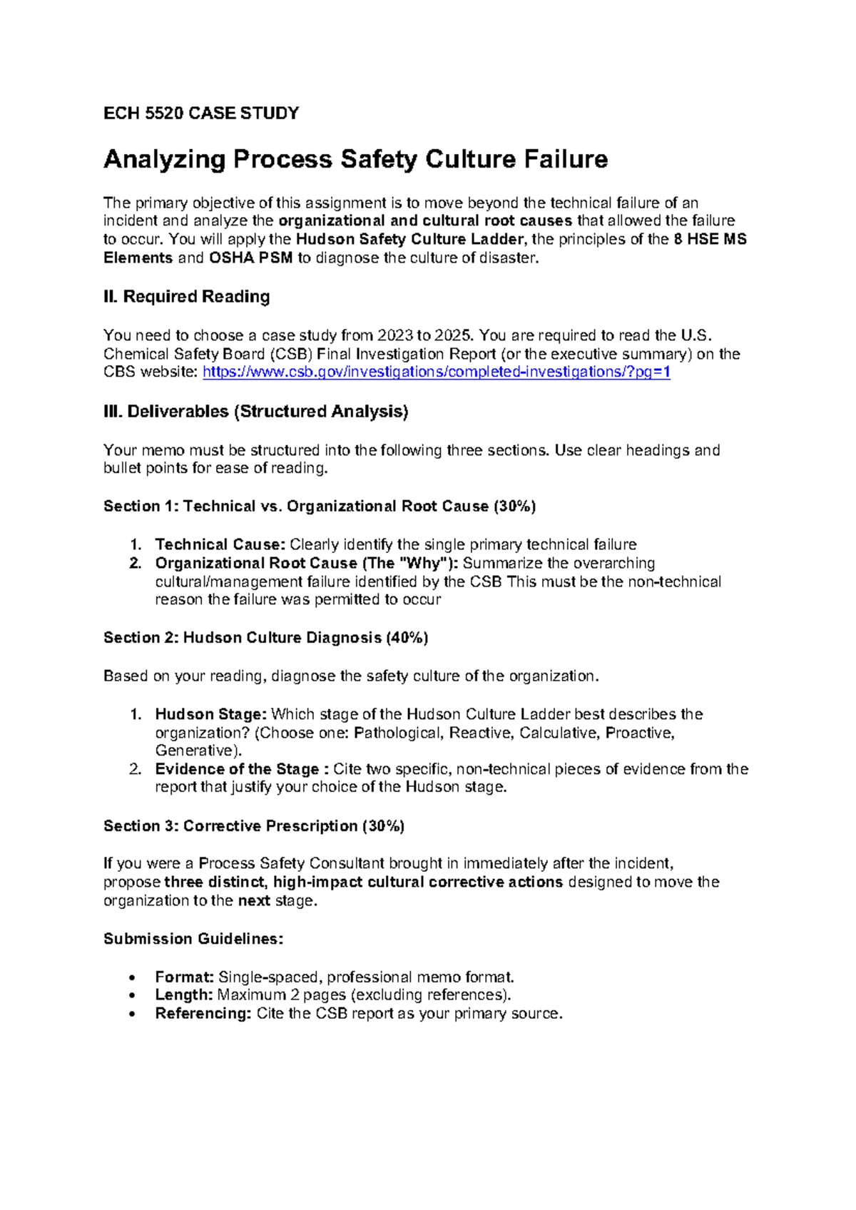 ECH 5520 CASE STUDY: Analyzing Safety Culture Failures in 2023-2025 ...