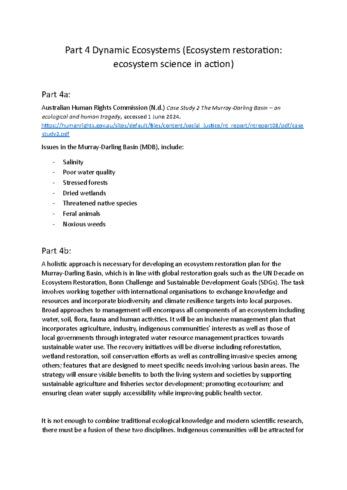 Part 4: Ecosystem restoration: ecosystem science in action - Part 4 ...