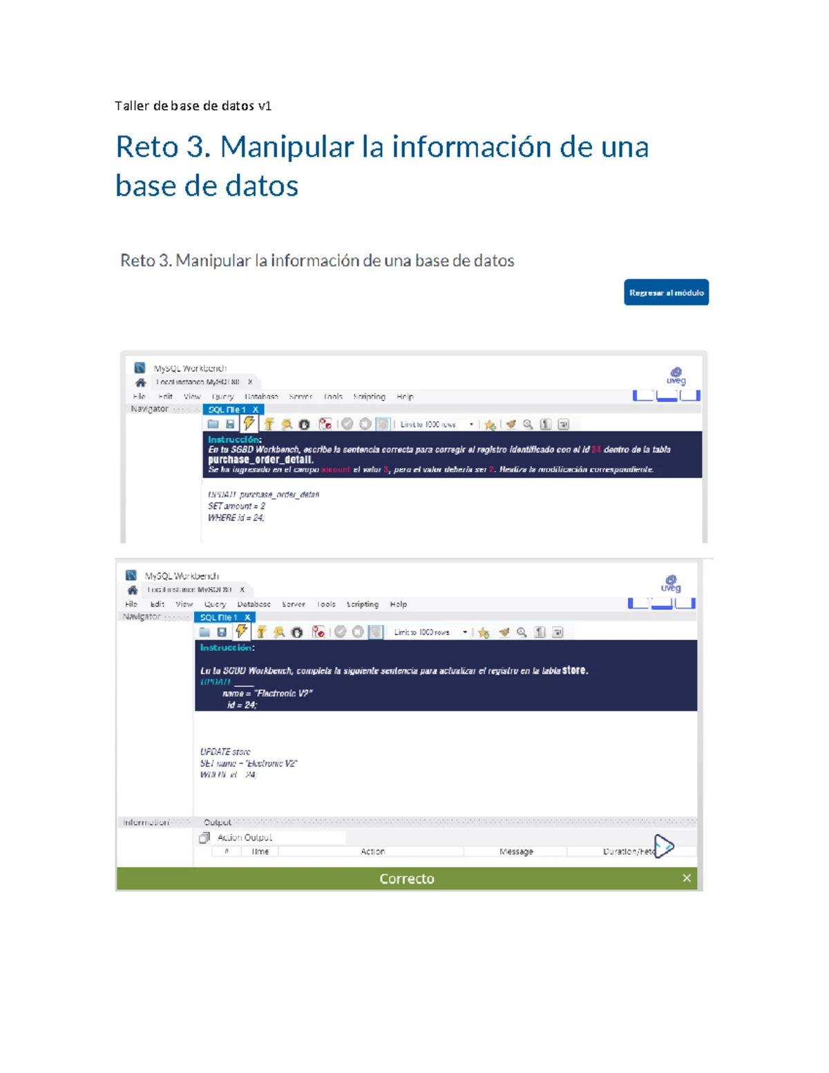 Lección 4. Manipular la información de una base de datos - Taller de bases de datos - Studocu