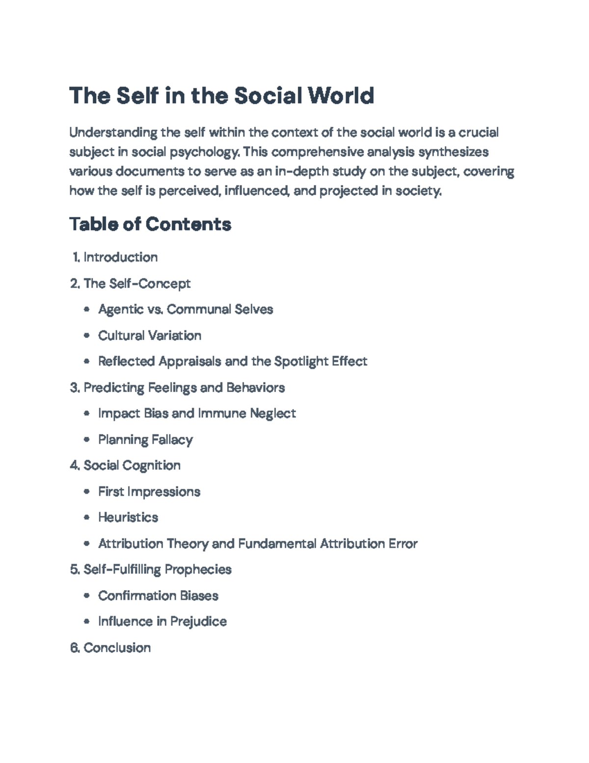 Understanding the Self in Social Psychology: Concepts and Impacts - The ...