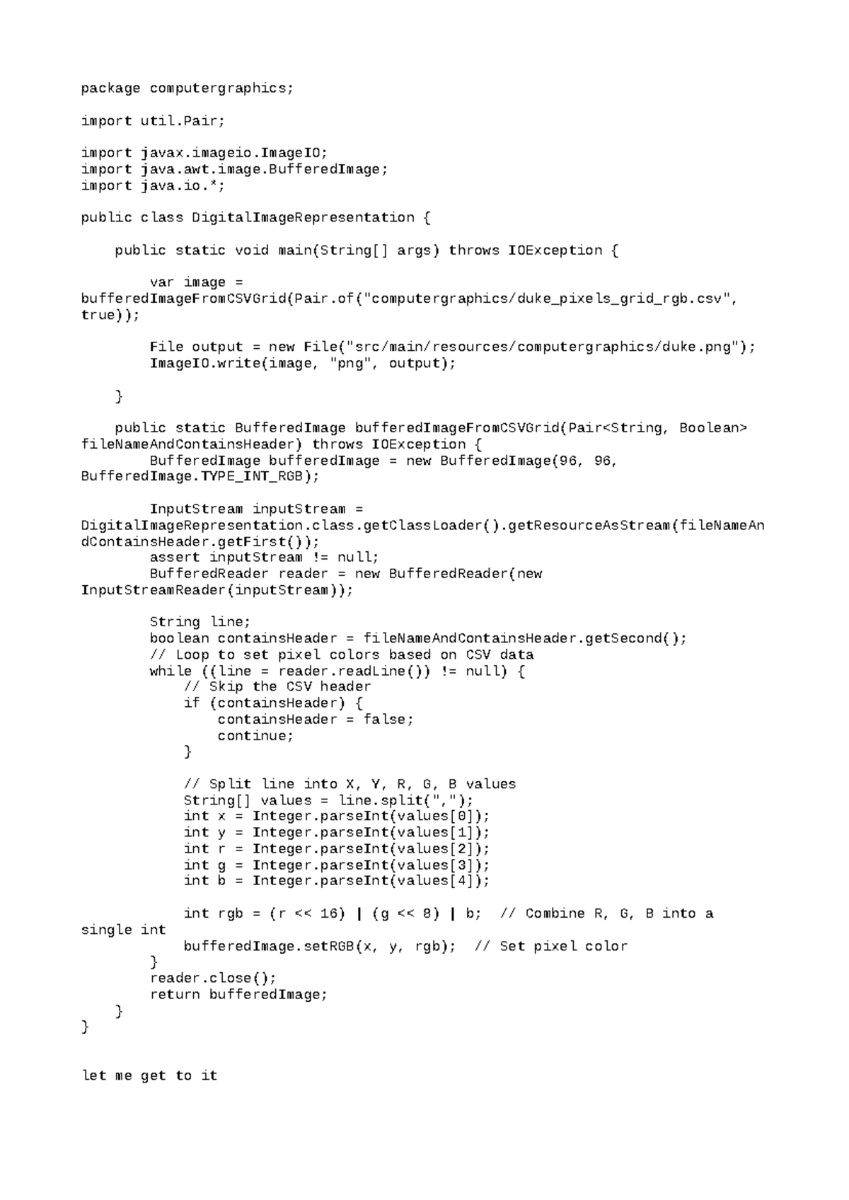 Duke University Computer Graphics - Digital Image Representation Study ...