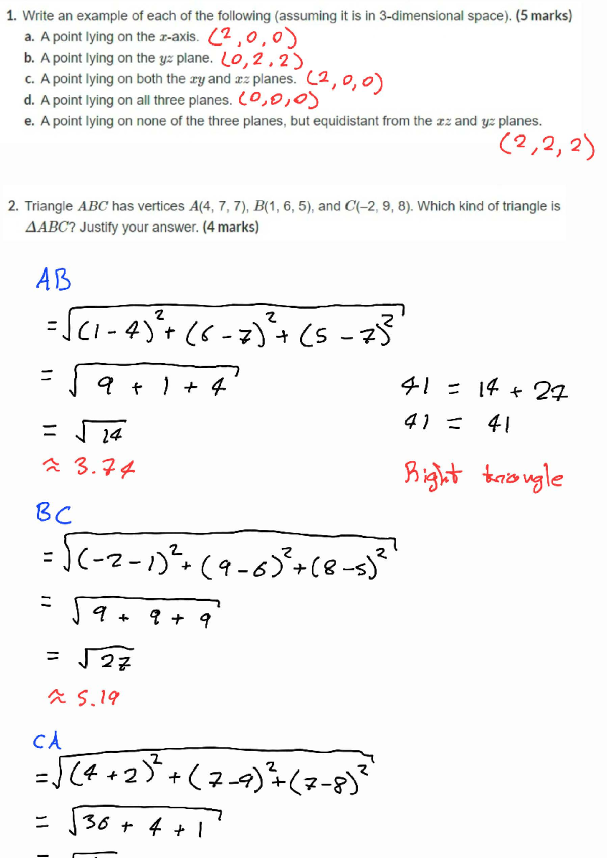 Assignment 2 - Grade 12 Calculus: Geometry and Vectors - Studocu