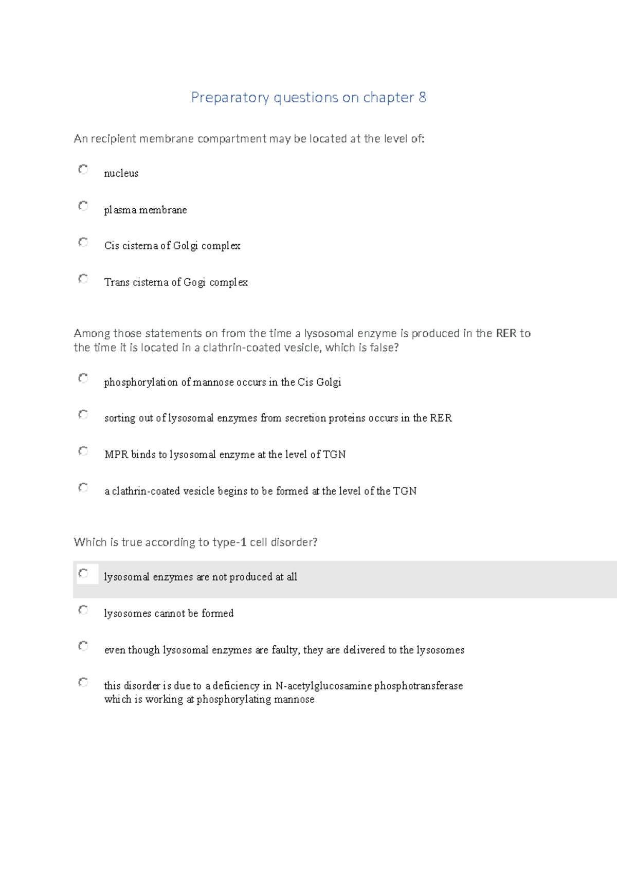Preparatory questions on chap. 8 - Studocu