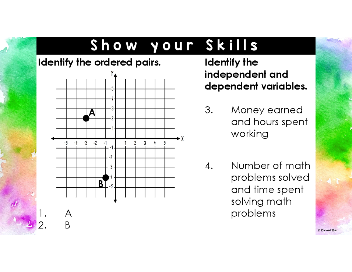 Review of Essential Skills PDF 3 - Identify the ordered pairs. Identify ...