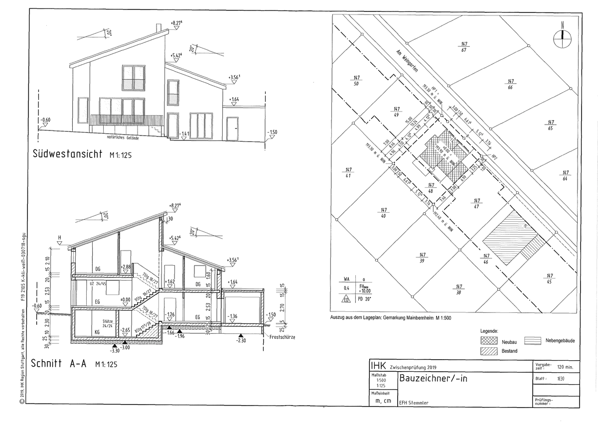 IHK Zwischenprüfung 2019: Bauzeichner Aufgaben und Lösungen - Studocu
