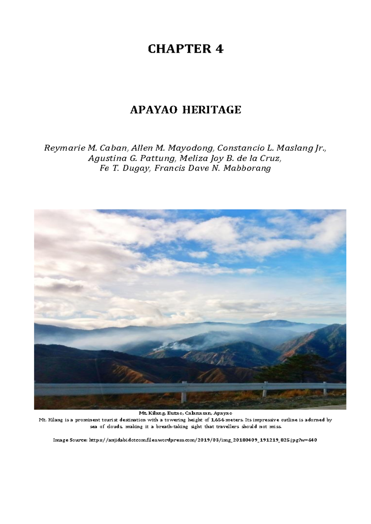 CHAPTER 4: APAYAO HERITAGE - A Comprehensive Study of Culture and ...