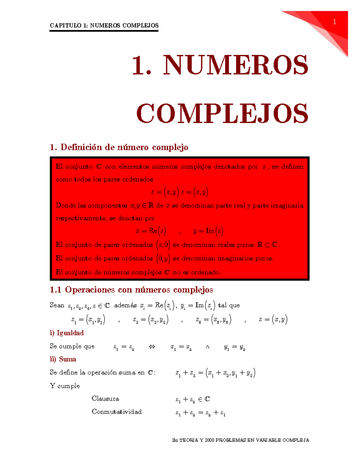 CAP1: Números Complejos - Teoría y Problemas (MAT 218) - Studocu