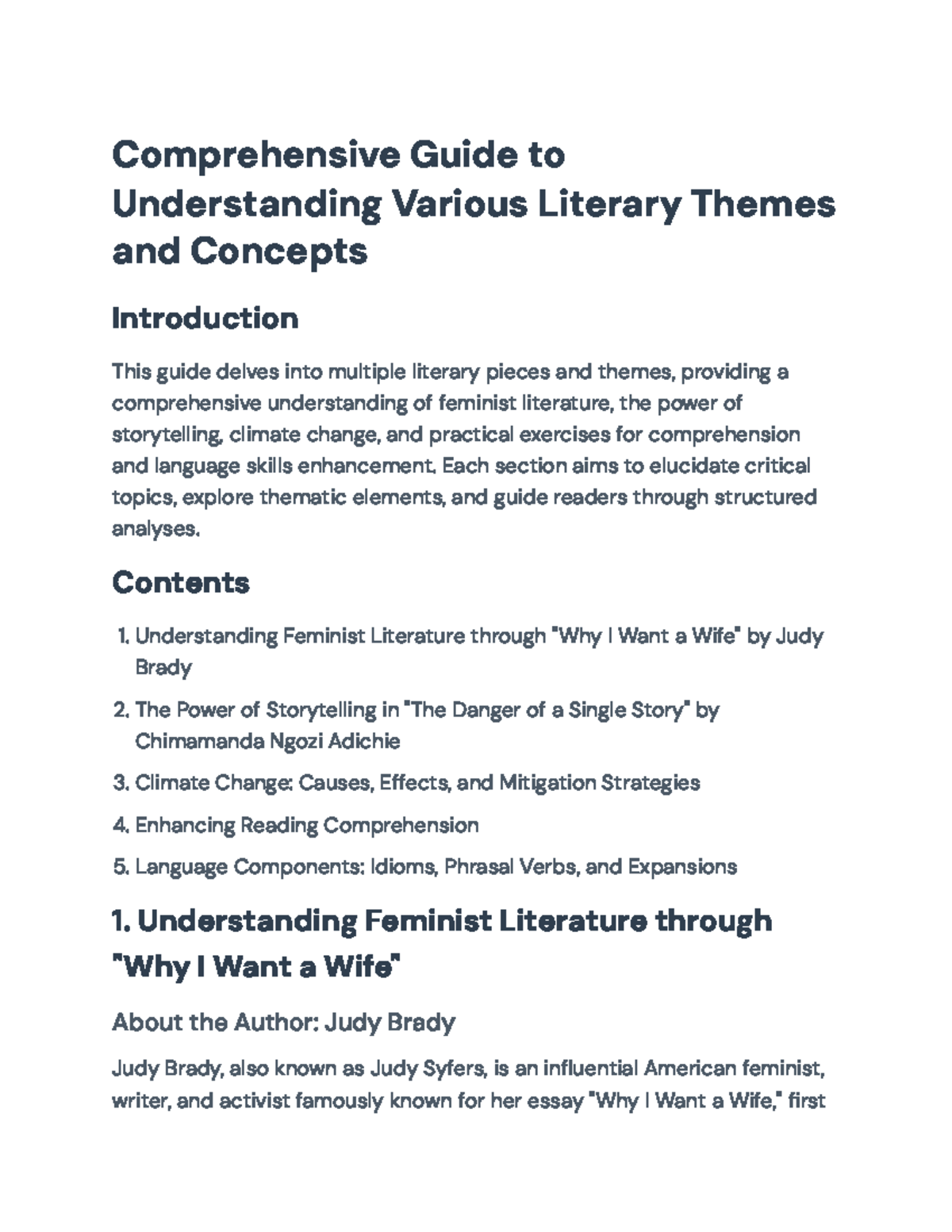 Comprehensive Guide to Literary Themes and Language Skills Enhancements ...