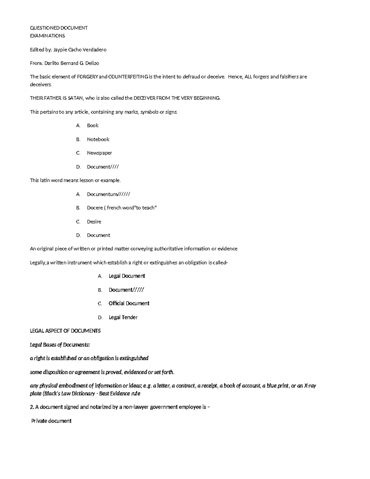 Pagsusulit sa Bahagi ng Pananalita (Filipino 101) - Studocu