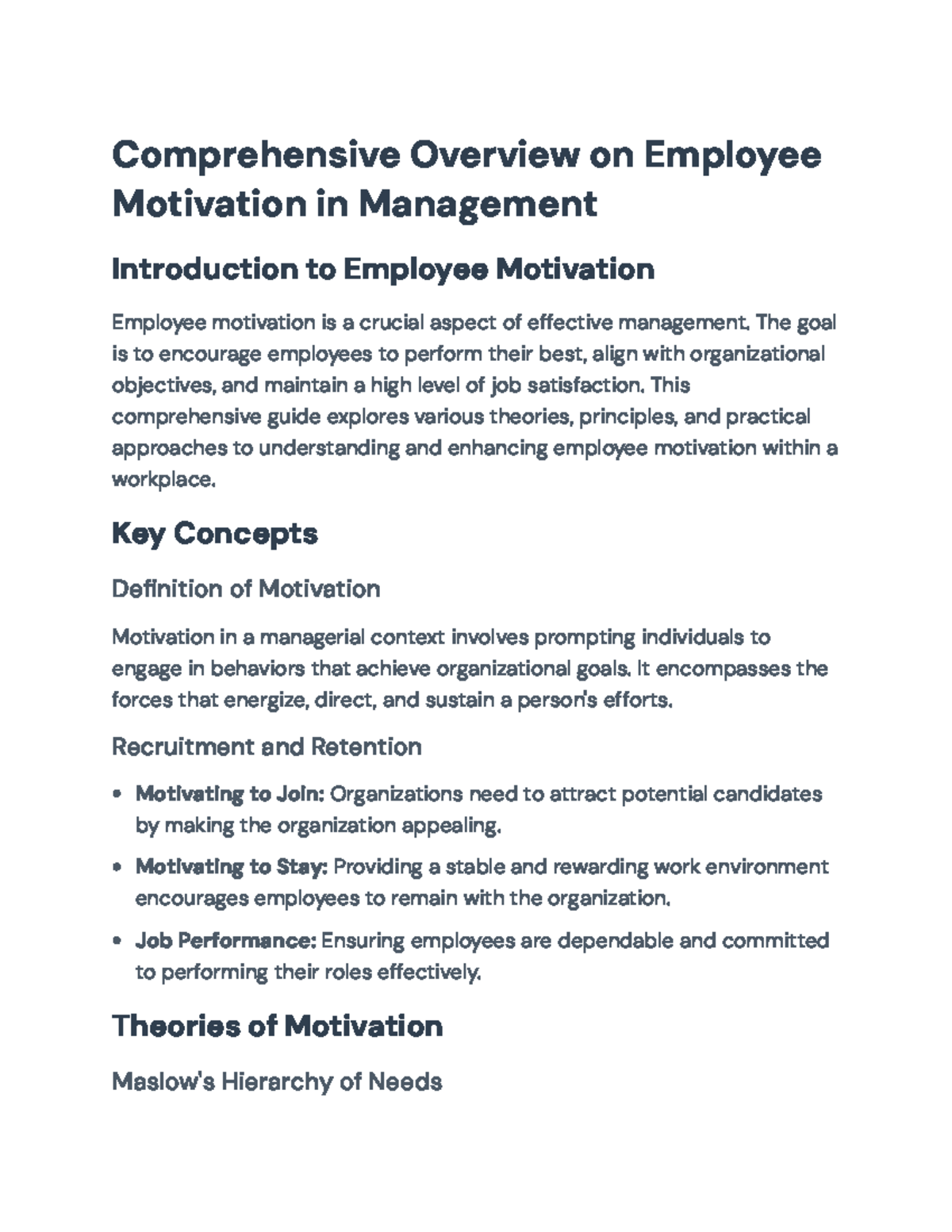 Comprehensive Insights on Employee Motivation in Management ...