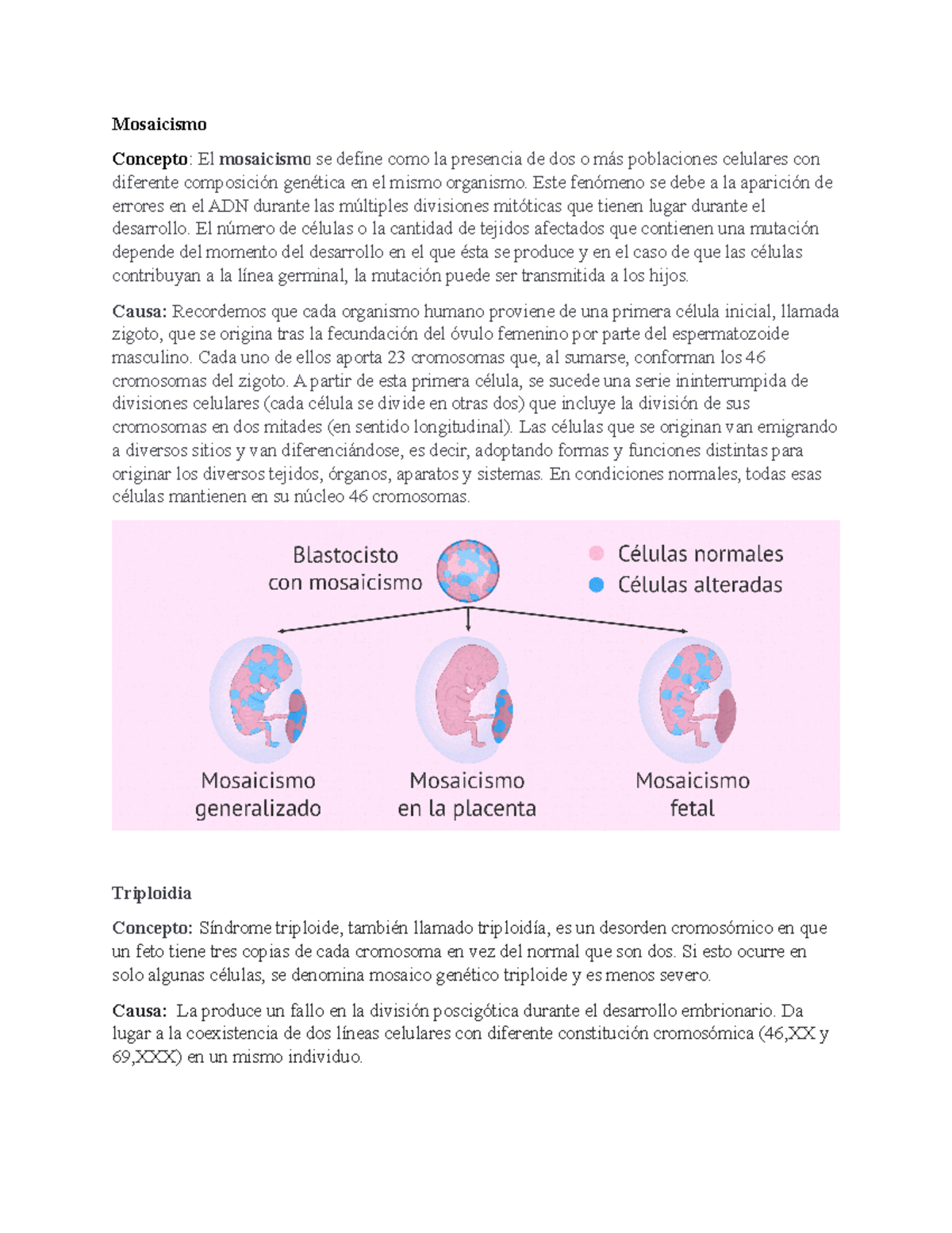 Mosaicismo y Anomalías Genéticas: Triploidia, Deleción y Traslocación ...
