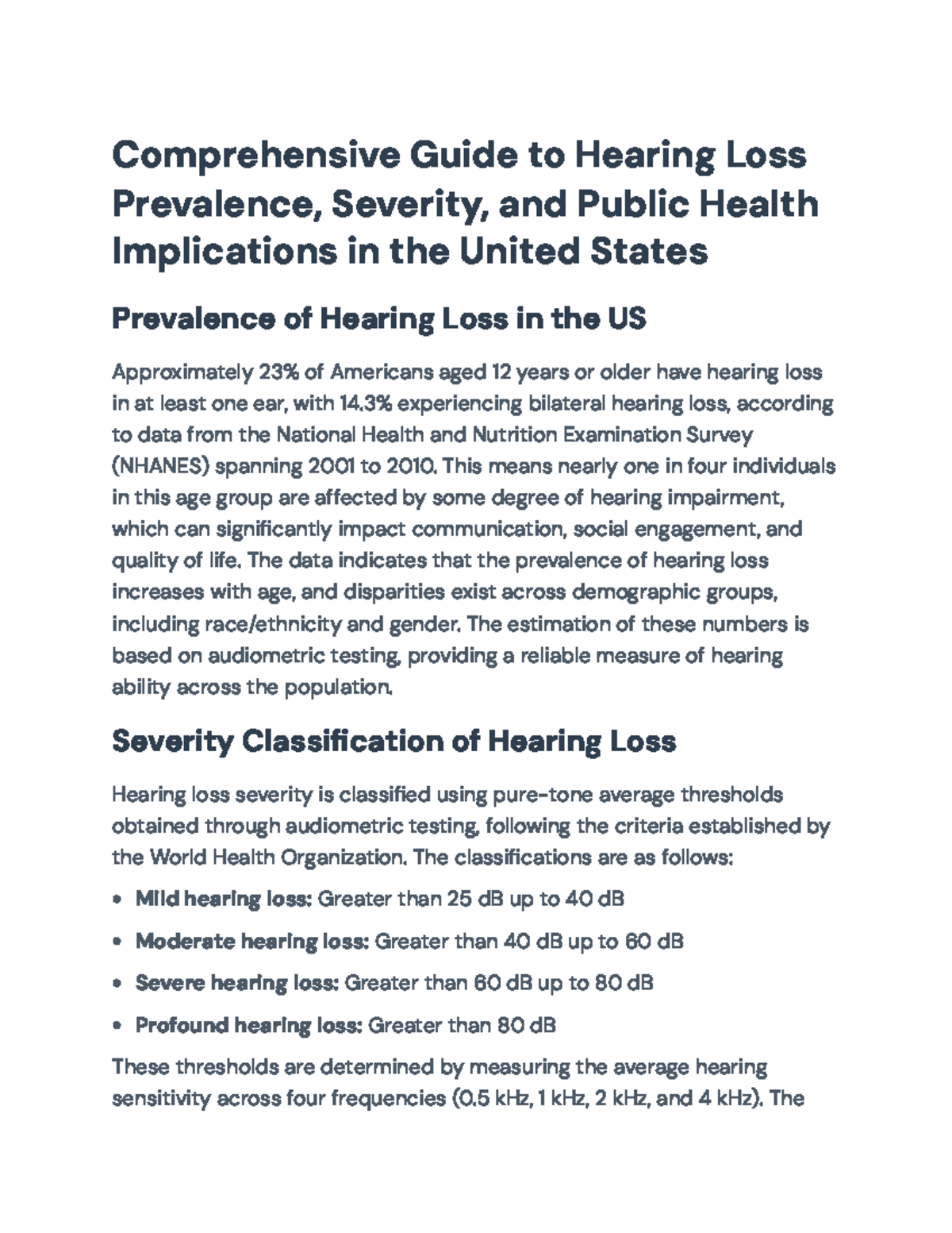 Comprehensive Guide on Hearing Loss: Prevalence & Public Health ...