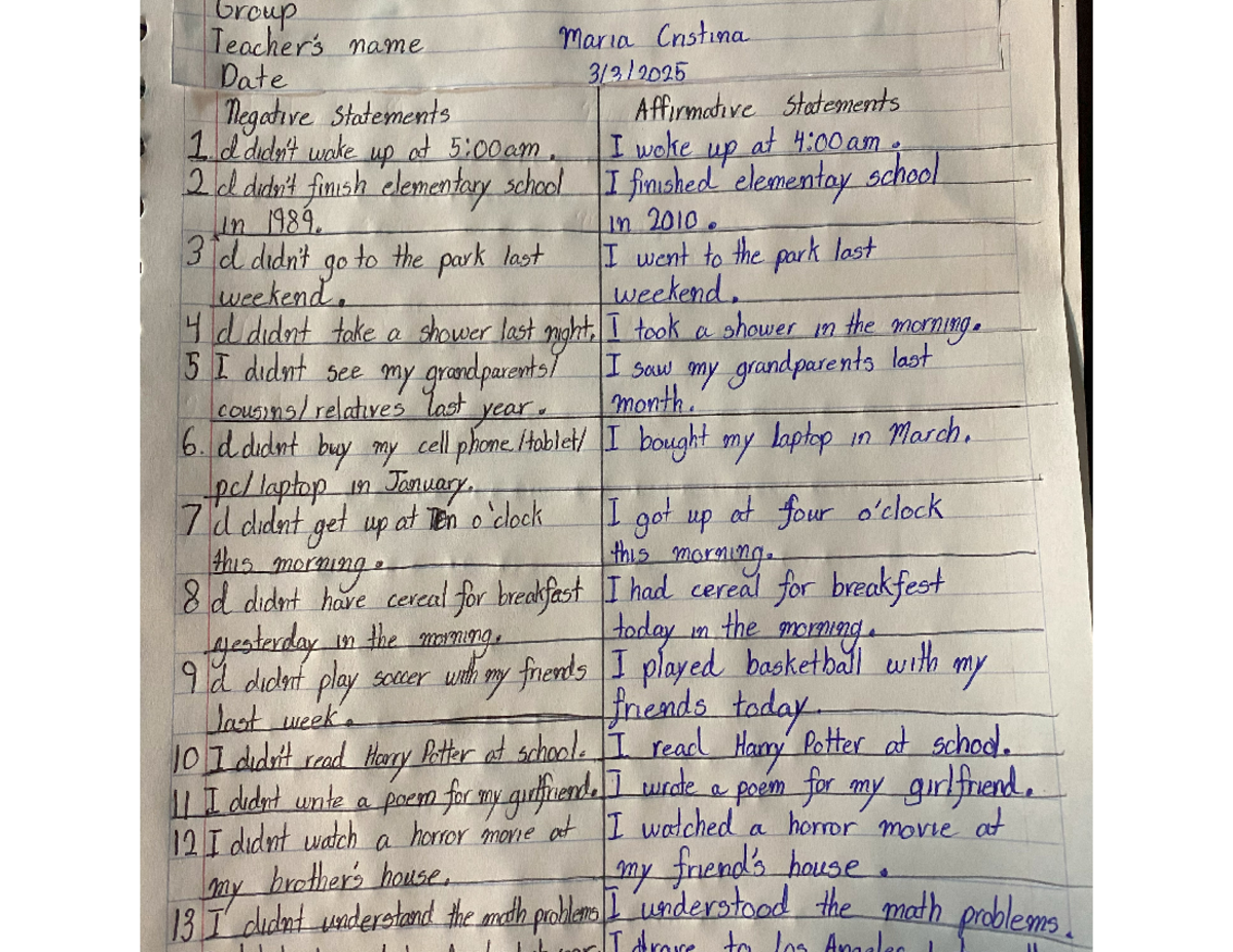 Unit 3 Assignment: Affirmative vs. Negative Statements Analysis - Studocu