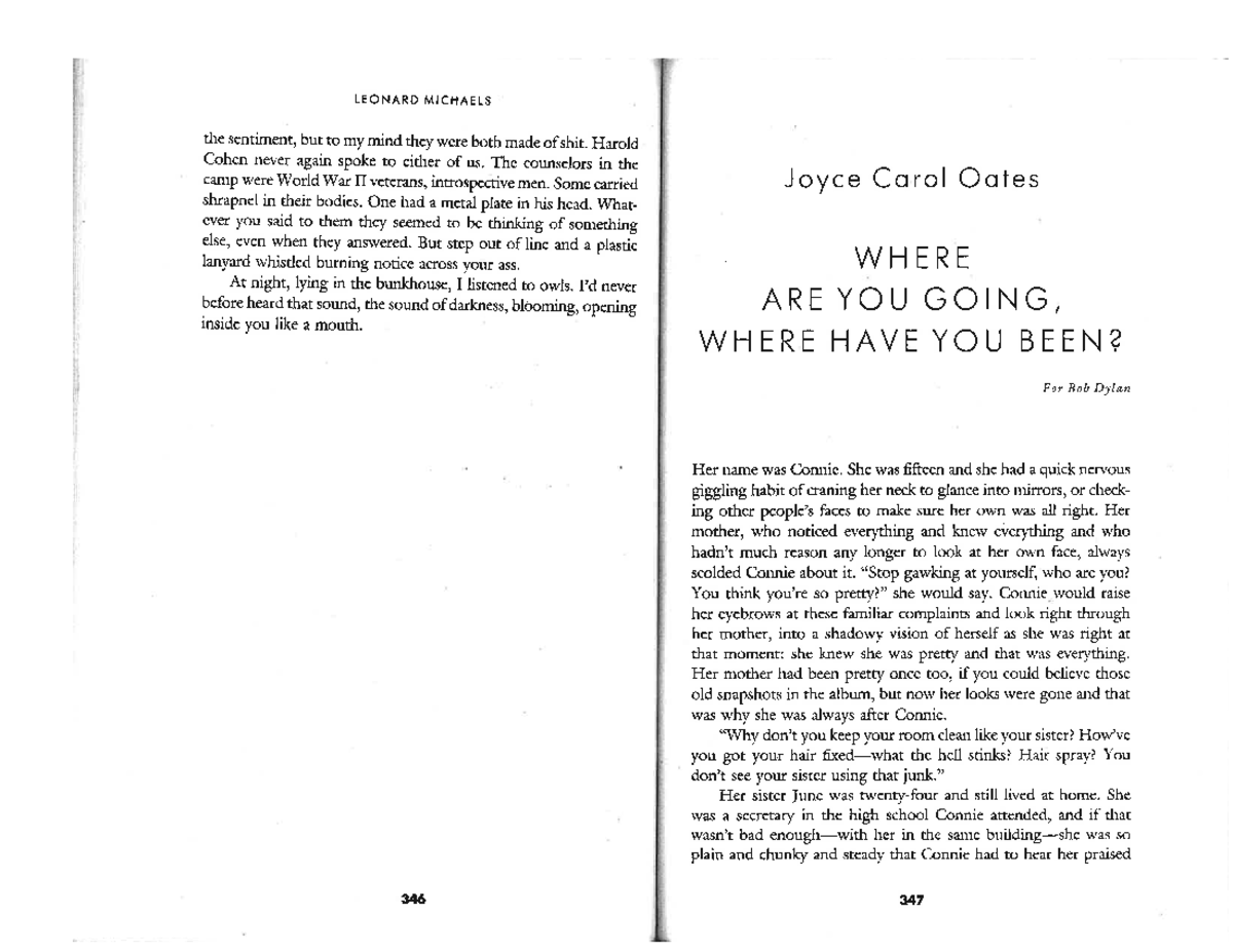 OATES 346-365: Analysis of "Where Are You Going, Where Have You Been ...