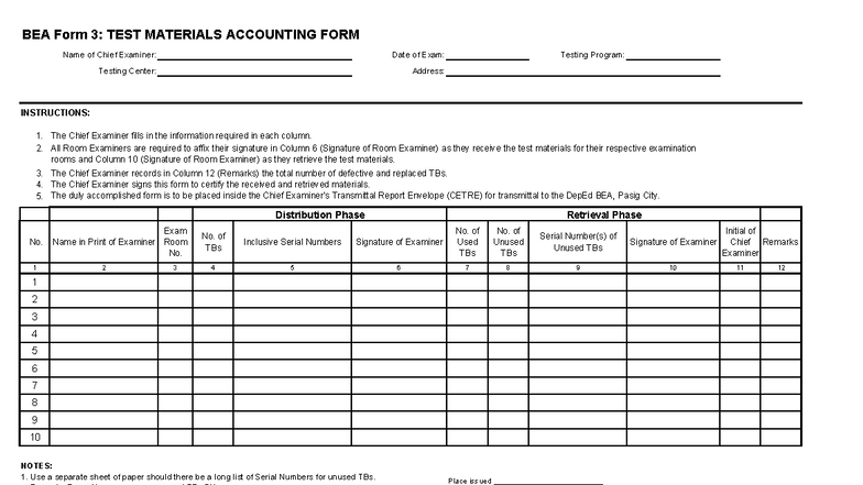2024 BEA Form 3: Test Materials for ELLNA Exam - Studocu
