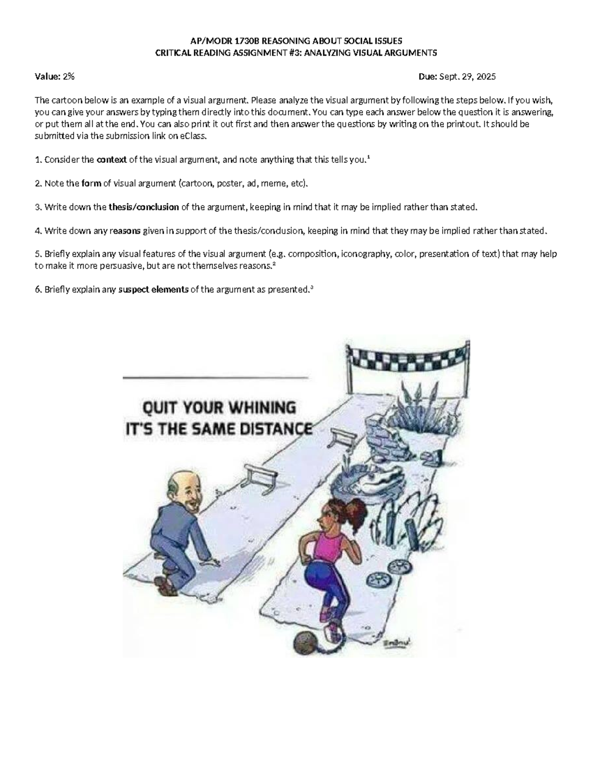 1730B Critical Reading Assignment #3: Analyzing Visual Arguments - Studocu