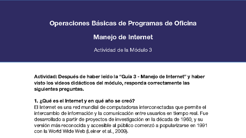 Operaciones Básicas de Programas de Oficina: Actividad Módulo 3 - Studocu
